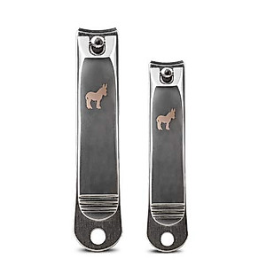 Pete & Pedro Nail Clippers Stainless Steel Set For Men & Women | 2-Piece Fingernail & Toenail Clipper With Leather Case | Strong, Sturdy Professional Tools, Manicure & Pedicure | As Seen on Shark Tank