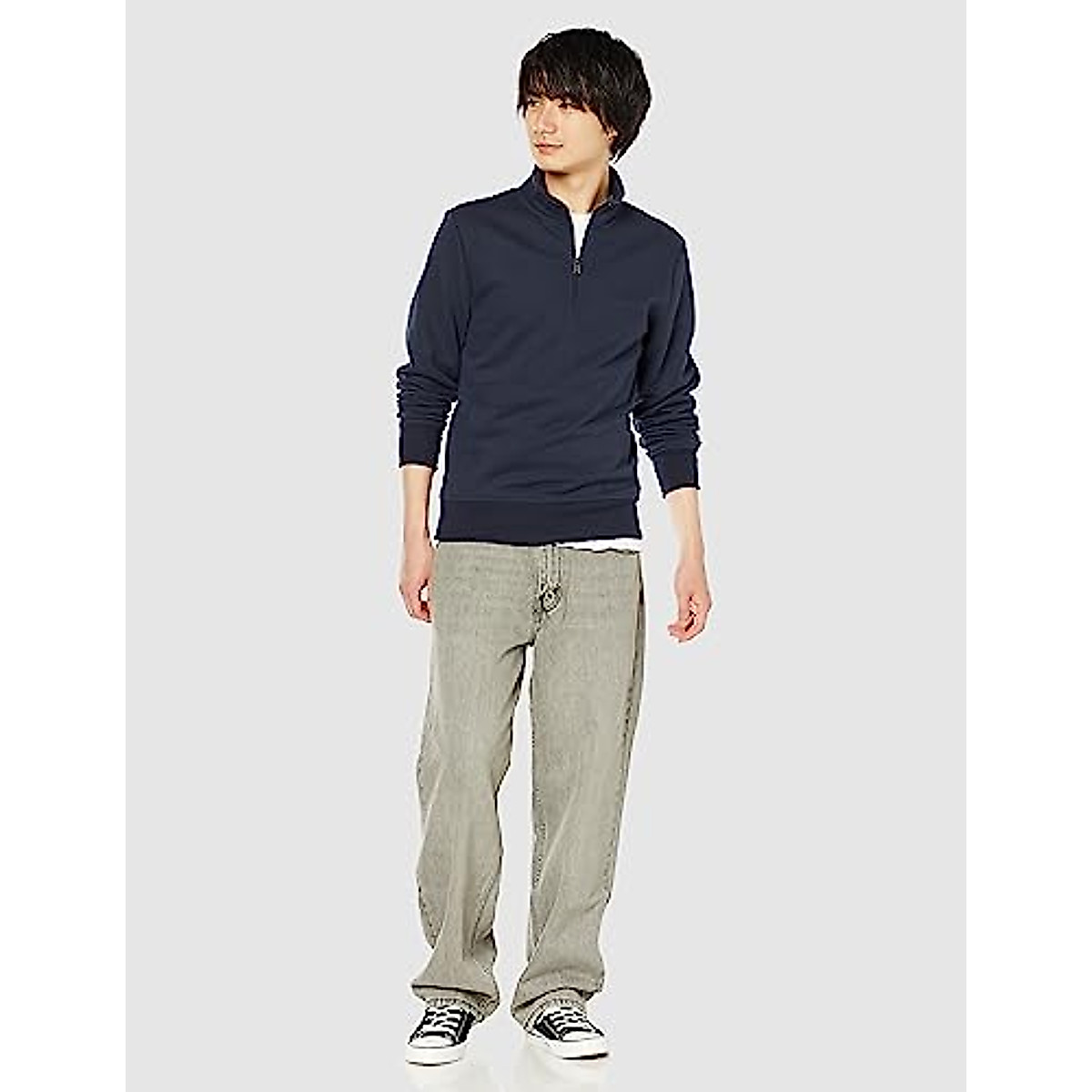 Amazon Essentials Men's Long-sleeve Quarter-zip Fleece Sweatshirt, Navy, Large