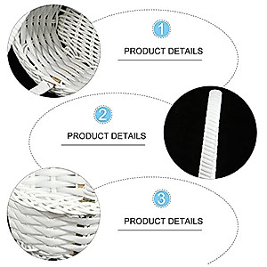 Cabilock Bread Rattan Basket 6pcs Mini Woven Baskets with Handles Rustic Rattan Wedding Flower Girl Basket Flower Candy Chocolate Cookie Gift Box for Wedding Easter Party Favors Wicker Cutlery Basket