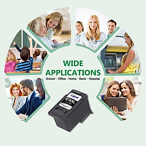 67XL Ink Cartridges Black Color Combo Pack for HP Printer Ink 67 67 XL XXL for Envy 6000 6055 6055e 6052 6058 6075 Envy Pro 6400 6455 6455e 6452 6458 DeskJet 1255 2732 2752 2755 2755e 4140 4152 4155