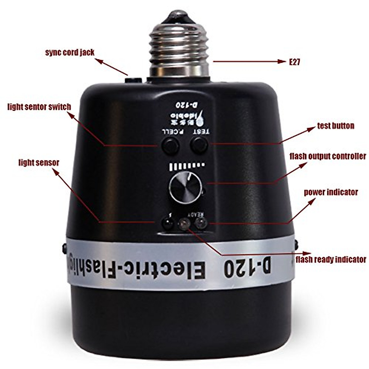 Yidoble 120WS 32GN 5600K Photo Studio Strobe Flash Light, E27 Master AC Slave Lighting Bulb