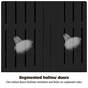 Topeakmart Wood Shoe Cabinet, Floor Storage Container with 4 Storage Shelves for Entryway Bathroom Living Room, Black