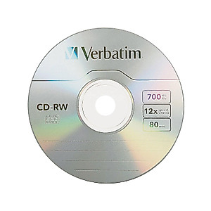 Verbatim CD-RW 700MB 4X-12X High Speed Discs With Branded Surface, Spindle Of 25