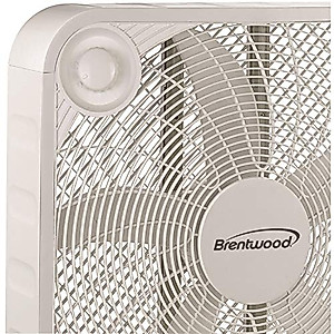 Brentwood Kool Zone Box Fan, 3-Speed 20-inch, White