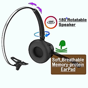 Wireless Headset for Desk Phone with Remote Hook ON and Off Handset Lifter, 300 Feet Mobility 8 Hours Talking (Explorer)