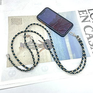 Phone Lanyard Set, Includes Adjustable Neck Strap & Phone Tether Tab, Crossbody Phone Lanyard for Phones Full Coverage Case (Green & Yellow)