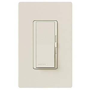 Lutron Diva Dimmer Switch for Incandescent Bulbs, 600-Watt/Single-Pole, DV-600PH-LA, Light Almond