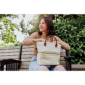 PICNIC TIME ONIVA - a brand - Urban Lunch Bag, Cooler Lunch Tote, Insulated Lunch Bag, (Beige with Brown Accents), 9.75 x 5.5 x 10.1