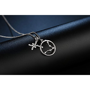 Presentski Pisces Constellation Zodiac Necklace Women Pendant Horoscope Sign Necklaces Birthday Jewelry for Daughter Sister