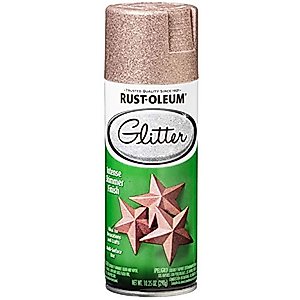 Rust-Oleum 344697 Specialty Glitter Spray Paint, 10.25 Oz, Rose Gold