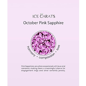 IceCarats 14K Yellow Gold Checkerboard Created Pink Sapphire Diamond Ring October Birthstone Jewelry Size 7