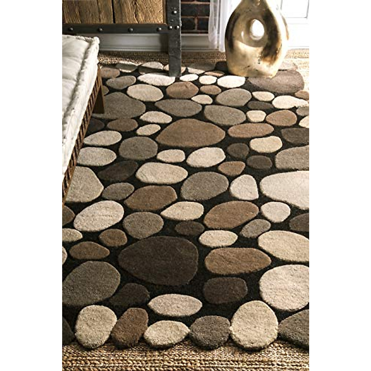 nuLOOM Pebbles Hand Tufted Wool Runner Rug, 2' 6" x 10', Natural