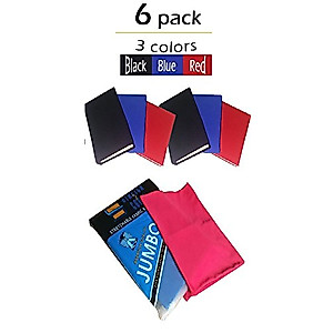 School Book Covers – 6 Frustration Free, Long Lasting Stretchable Fabric Jumbo Book Covers with 3 Post It Pads. Jumbo 9" x 12". Fit Textbooks. Perfect for School and Gifts.
