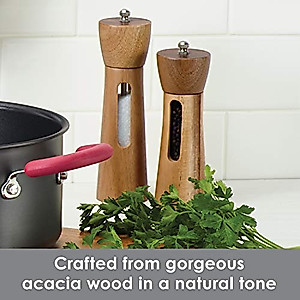 Rachael Ray Tools and Gadgets 2-Piece Acacia Salt and Pepper Grinder Set