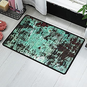 Entryway Mats Rustic Cowhide Brown Teal Western Country Outdoor and Indoor Rug ,24x16 Inch .5x20 Inch Two Size.