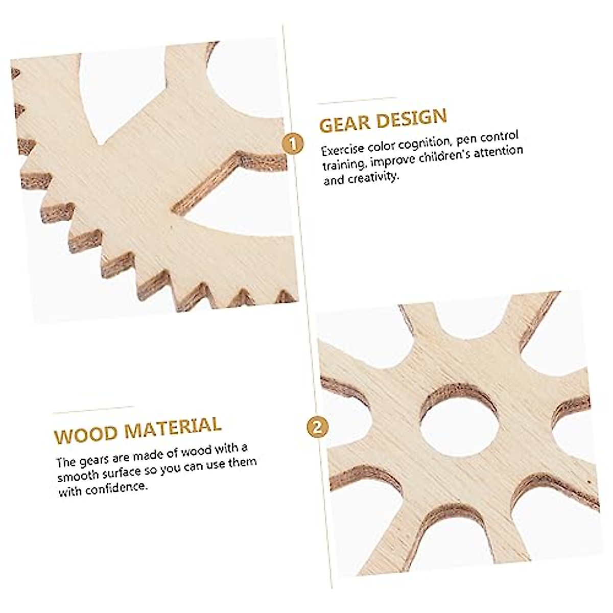 Gadpiparty 50pcs Gear Cutouts Nativity Craft Mini Jigsaw Unfinished Wood Gear Mini Gear Cut Outs Brain Teaser Puzzles Gear Ornaments Unfinished Wood Cutouts Child Wood Trim Wooden Blank
