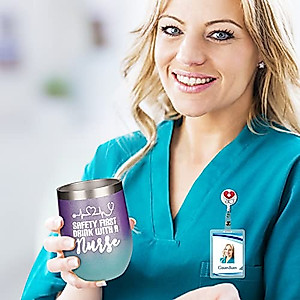 CORCUP Nurse Gift Box for Women, Nurse Appreciation Gift Set, Nurse Graduation, Nursing School, Nurse Christmas Gifts, Nurse Practitioner, RG Gift - Wine Tumbler Gift Set for Nurse