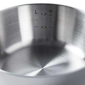 BergHOFF 3900029 Ron Conical 5-Ply Brushed Stainless Steel Saucepan, 36.5 x 21 x 9.1999999999999993 cm, Silver