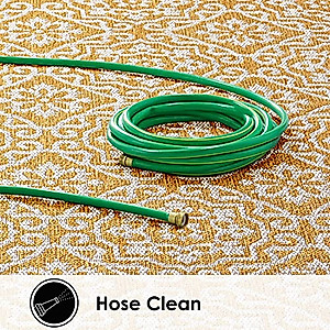 Nicole Miller New York Patio Country Danica Transitional Geometric Indoor/Outdoor Area Rug, Yellow/White, 7'9"x10'2"