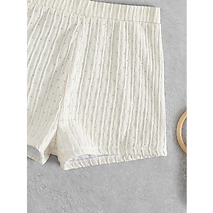 SOLY HUX Women's 2 Piece Swimsuits Halter Triangle Top with Shorts Bikini Set Bathing Suits Beige XL