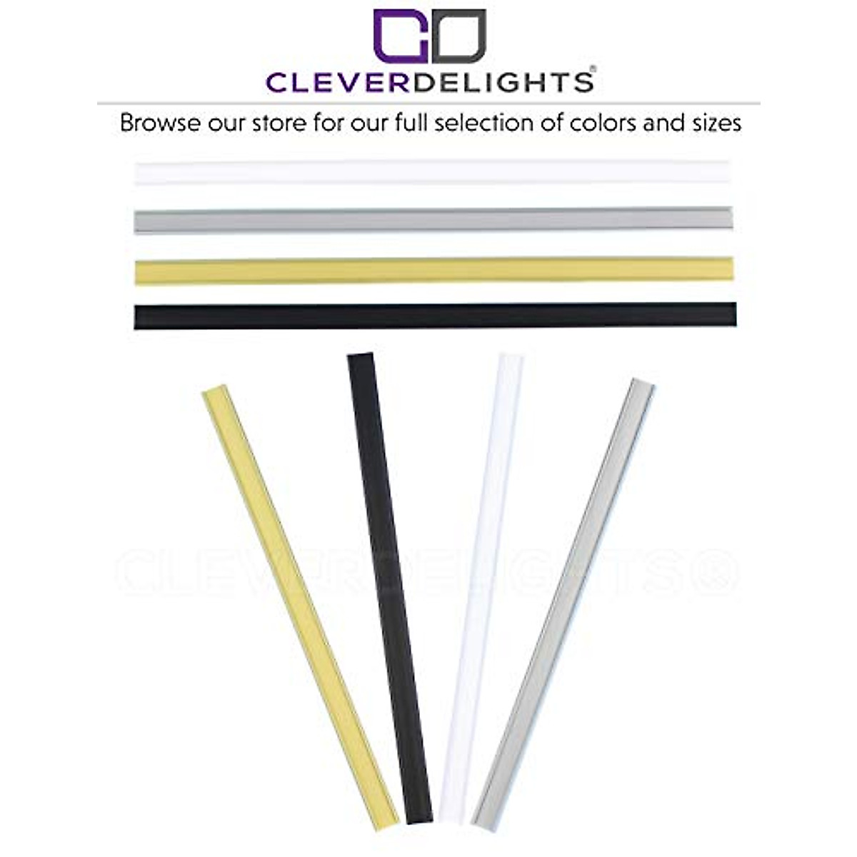 CleverDelights Peel and Stick Tin Ties - 7 Inch - Black - 100 Pack
