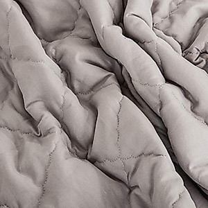 NTBAY Down Alternative Toddler Comforter, Lightweight and Warm Solid Color Baby Crib Quilted Blanket, 39x47 inches, Smoke Grey