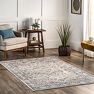 nuLOOM Cady Machine Washable Transitional Area Rug, 5x8, Beige