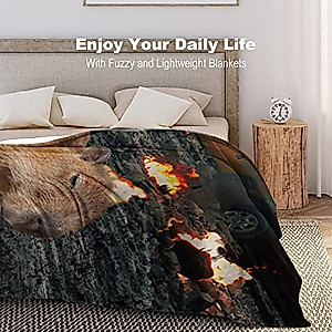 Capybara Sipping Coffee Blanket Gifts, 40"*50" Flannel Throw Blanket, Soft Warm Fuzzy Fluffy Plush Blankets for Girls Boys, Gifts for Capybara Lovers for Sofa Couch Bed Travel Room Decor