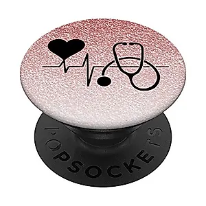 Nurse Rose-Gold Phone Grip - Doctor, Nurse Stethoscope PopSockets PopGrip: Swappable Grip for Phones & Tablets