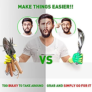 Jardineer Multi-Use Soil Scoops, Stainless Steel Garden Trowel, All-in-One Cultivator, Weeder, Transplanter (Blue)