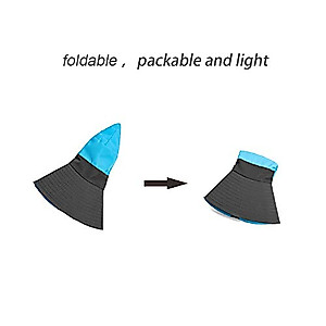 VICSPORT Women Sun Hat Wide Brim Bucket Mesh Boonie Cap Outdoor Fishing Hats UV Protection Blue