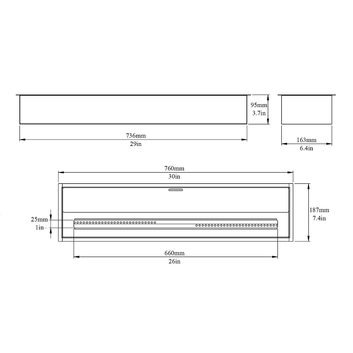 30 Inch Indoor Fireplace Insert - Ethanol Burner - IGNIS EHB3000