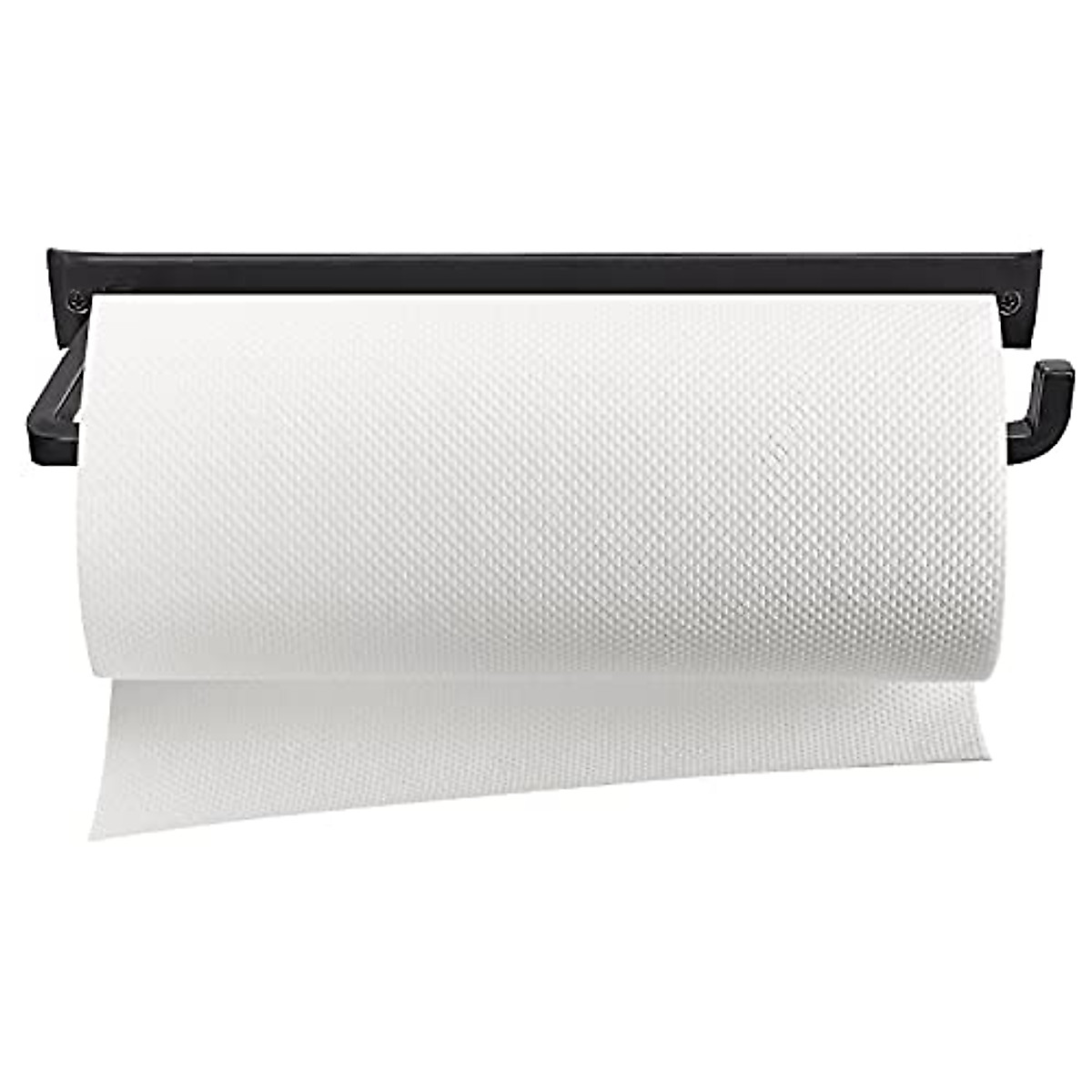 Blacksmith Handmade Farmhouse Wrought Iron Wall Mount Decorative Rustic Paper Towel Holder for Kitchen #MD19002 (Black)