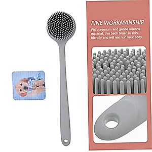 FOMIYES 3pcs Long Double Massage or Wash Men Hook Convenient Dry with Exfoliating Grey Brushing Portable Shower Household Bathing Cleaning Dual-Sided Back Greasy Soft Skin Body