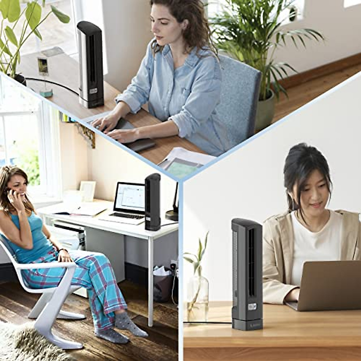 Lasko Air Stik Oscillating Tabletop Fan, Ultra-Slim Design, 2 Quiet Speeds, for Bedroom, Dorm Rooms, Office, 14", Black, T14200