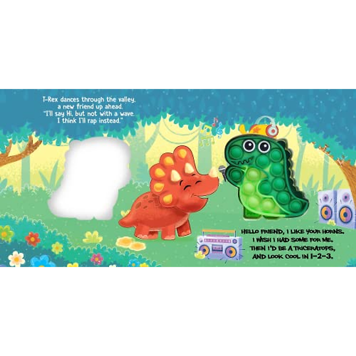 POPasaurus - Children's Touch and Pop Board Book with Fidget Pop Toy