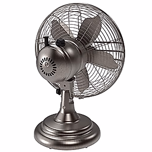 Lasko Oscillating Table Top Fan, Portable, 3 Quiet Speeds, for Bedroom, Kitchen and Office, 17", Bronze, R12210
