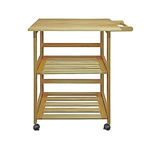 Casual Home Trek Folding Natural Kitchen Cart, 27" W