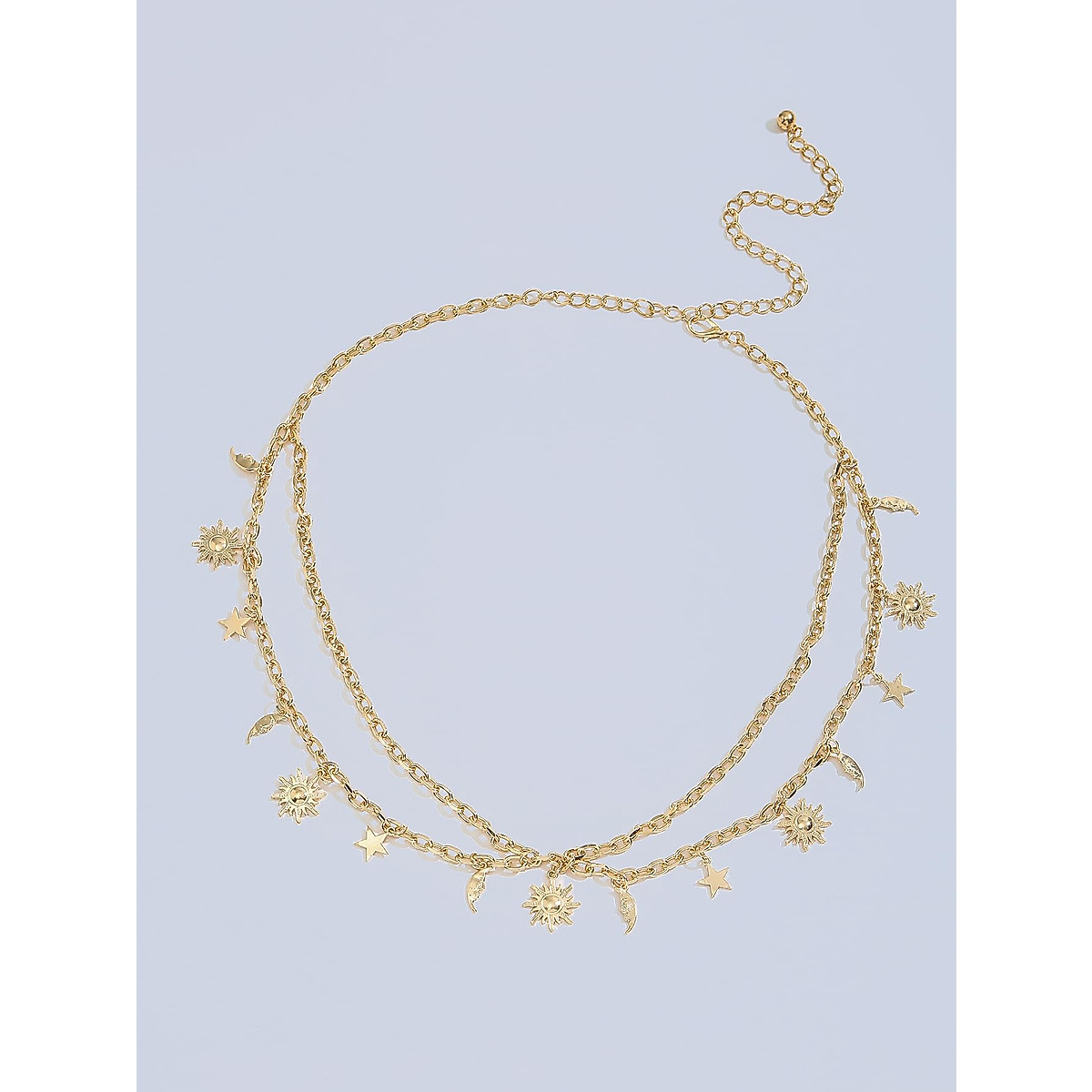 Floerns Women's Metal Waist Chain Belts Star Moon Body Chain for Dress without Underwear Gold One Size