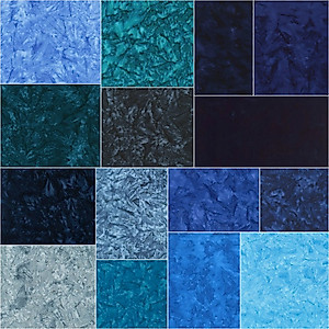 Robert Kaufman Fabrics Lunn Studios Artisan Batiks Prisma Dyes Open Waters 15 Fat Quarters FQ-829-15