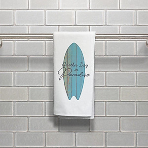 ThisWear Beach House Gifts for Women Another Day in Paradise Decorative Kitchen Tea Towel White
