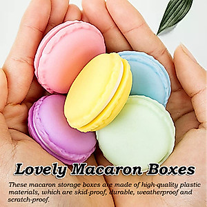 AKOAK 6 Pcs Mini Macaron Candy Box Earrings/Ring/Necklace/Headphones/SD Card Storage Box Round Pill Box