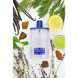 Cosmopolitan By Police - Fragrance For Men - Top Notes Of Mint And Sage - Middle Notes Of Jasmine And Nutmeg - Base Notes Of Vanilla And Sandalwood - Ideal For Socialite Occasions - 3.4 Oz EDT Spray