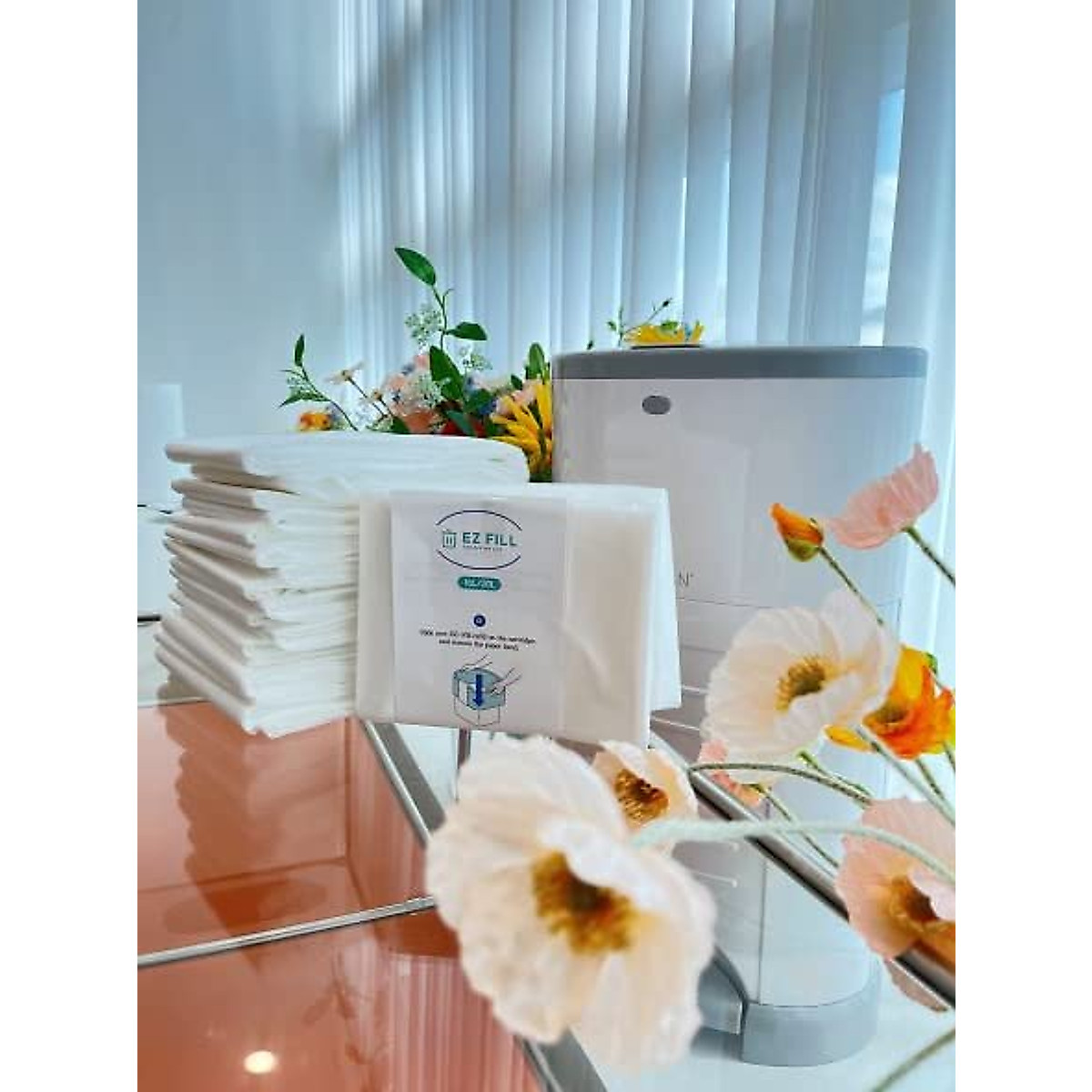 Fit for Dekor Classic Diaper Pails Refills - EZ Fill Diaper Pail Refills 10 Counts(10 Refills), White, (M700WP)