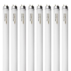 Konideke 8 Pack 24 inch F17T8 17 Watts Light Bulb 2 Foot Straight Fluorescent Tube T8 Tube Light Cool White 1400 Lumen G13 Medium Bi-Pin Cap 8 Count
