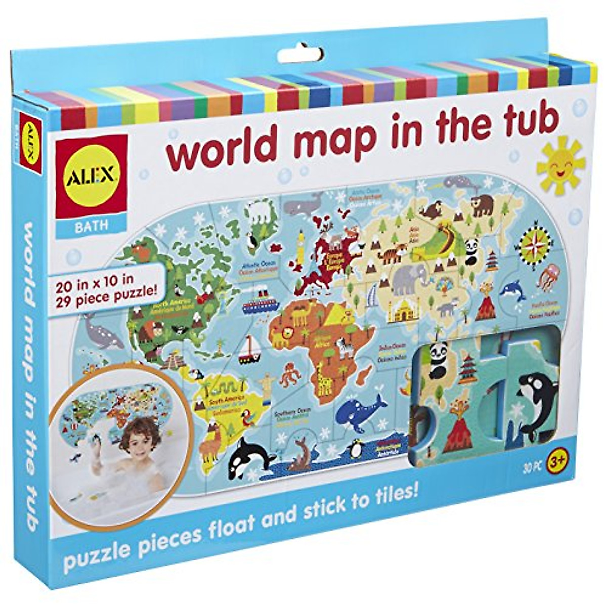 ALEX Bath World Map in the Tub