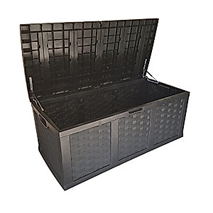 Starplast XXL Sit-On Rattan Style Storage Box: 167.5 Gallon Outdoor Plastic Bin, Weather & Water Resistant, 62.9 x 29.5 x 25 Inches, 2 Colors, 66-811