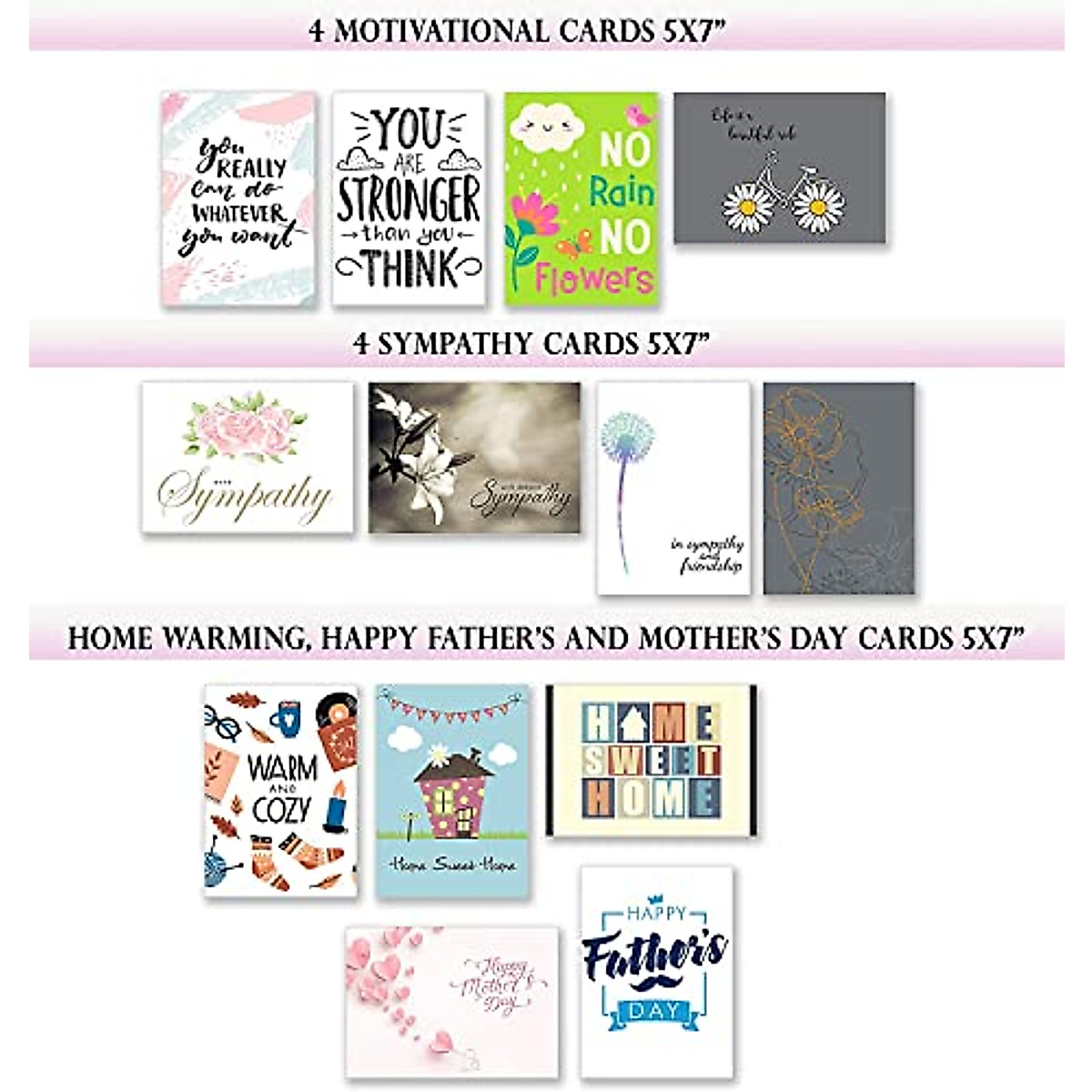 100 All Occasion Cards Assortment Box with Envelopes and Stickers - Large 5x7 Inch Bulk Greeting Cards and Blank Notes, 100 Unique Designs in a Sturdy Card Organizer Box