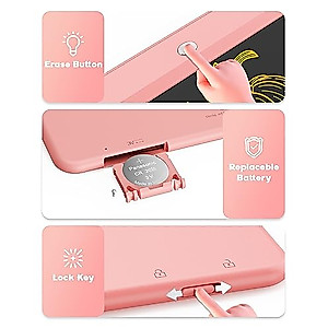 Bravokids Toys for 3-6 Years Old Girls Boys, LCD Writing Tablet 10 Inch Doodle Board, Electronic Drawing Tablet Drawing Pads, Educational Birthday Gift for 3 4 5 6 7 8 Years Old Kids Toddler (Pink)