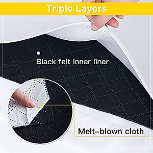 NICETOWN Dust Isolate Sound Barrier 100% Blackout Divider Curtains 84 inches Long, Non-Oily Particle, Noise, Cold & Cold Blocking Drapes Multiple Protection for Nursery/Daytime Sleep (White, 2 PCs)